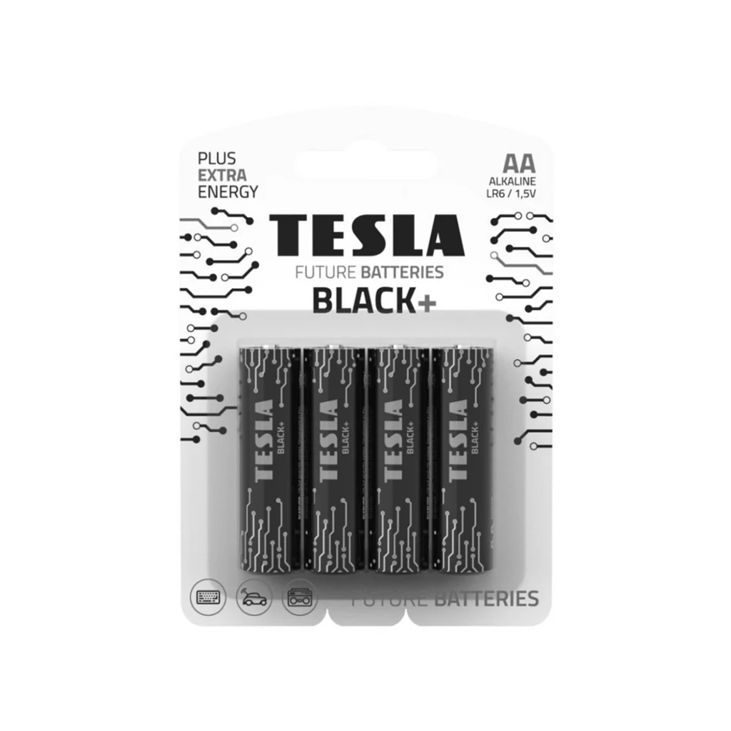 Tesla AA Battery AA BLACK LR06/BLISTER FOL 4 Piece | AlHasoob - الحاسوب